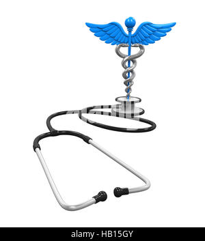 Caduceus Symbol and Stethoscope Stock Photo - Alamy
