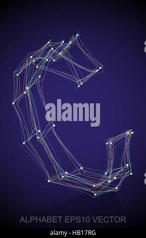 Abstract illustration of a Multicolor sketched uppercase letter T with ...