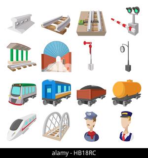 Railroad crossing icons set cartoon vector. Open and closed railway ...