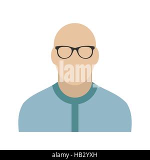 bald head businessman avatar man face profile icon concept online ...