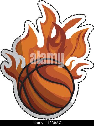 vector illustration of Basketball player with flames Stock Vector Image ...
