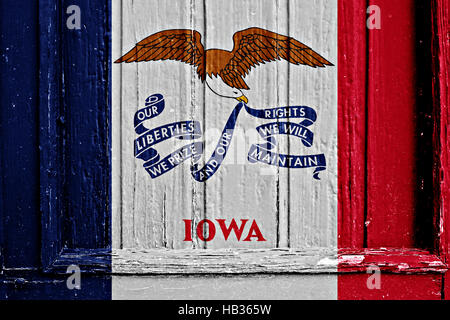 flag of Iowa painted on wooden frame Stock Photo - Alamy