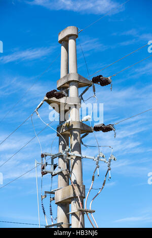 Electrical Service Line Connection To Concrete Post Stock Photo - Alamy