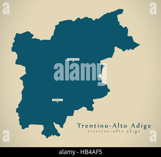 Trentino-Alto Adige Italy Map grey Stock Photo - Alamy