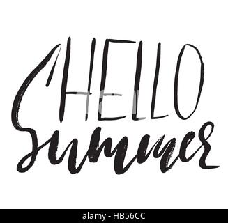 Hello Summer Script text Design Template Vector Stock Vector Image ...
