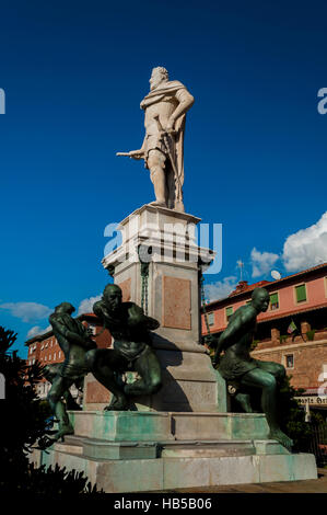 Statues of the Quattro Mori, "Four Moors", on the monument to Ferdinand ...
