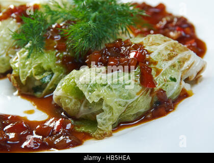 kelem dolmasi - Stuffed cabbage leaves. Cabbage dolma, popular all year ...