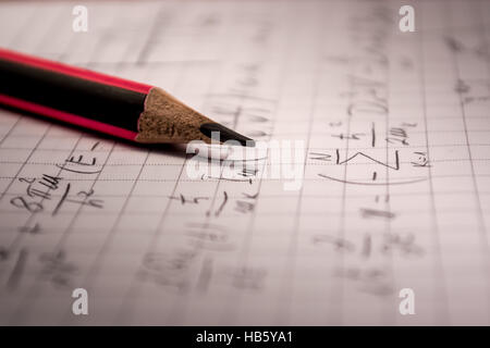 A page of a math notebook Stock Photo - Alamy