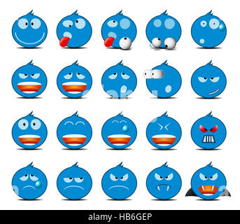 Funny blue emoji Stock Photo - Alamy