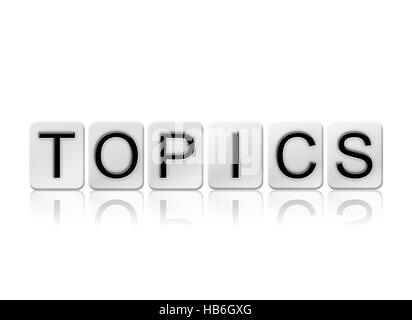 The word "Topic" written in tile letters isolated on a white background ...