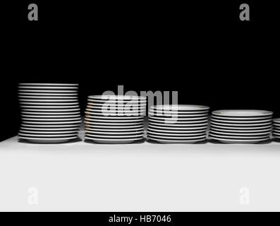 Pile clean side plates isolated on white background. Pile clean side ...
