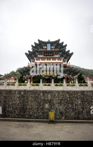 View of Tianmen Mountain Temple, Zhangjiajie, Hunan, China Stock Photo ...