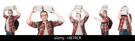 Composite photo of student with books Stock Photo - Alamy