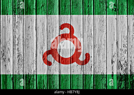 flag of Ingushetia painted on wooden frame Stock Photo - Alamy
