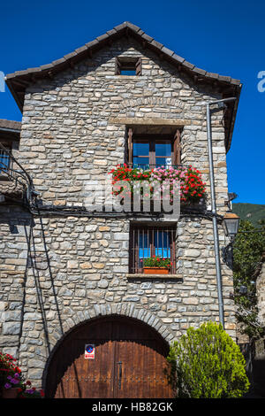 Torla town in Ordesa National pakr in the spanish pyrenees Stock Photo ...