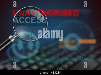 hi tech infographics of unauthorised access made in 3d software Stock ...