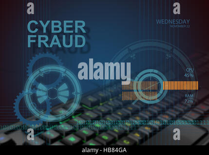 hi tech infographics of cyber crime made in 3d software Stock Photo - Alamy