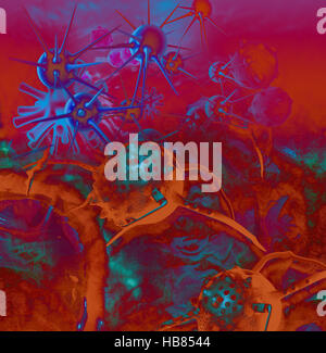 cancer cell made in 3d software Stock Photo - Alamy