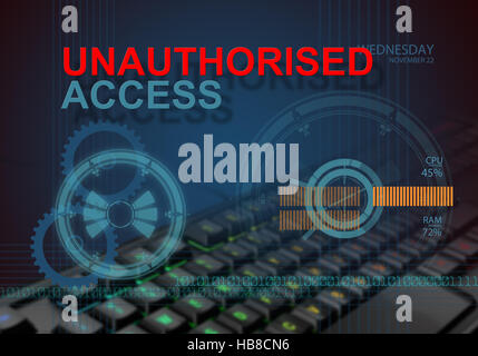 hi tech infographics of unauthorised access made in 3d software Stock ...