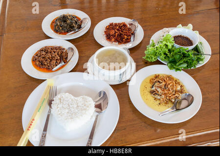 Traditional Myanmar set menu lunch served in metal dishes for sale from ...