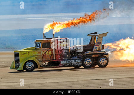 Jet truck Shockwave drag racing at San Diego Air Show performance Stock ...
