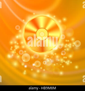 Compact Disc Isolated on Orange Background Stock Photo - Alamy