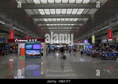 View of the Shanghai Hongqiao Railway Station built upon the 5G digital ...