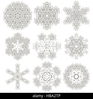 Round Geometric Ornaments Set Isolated Stock Photo - Alamy