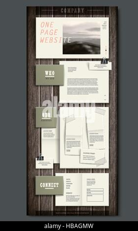 contemporary one page website template design with geometric elements ...