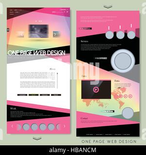 colorful modern one page website template design with library scene ...