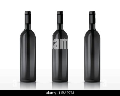 high class champagne bottles isolated on white background Stock Vector ...