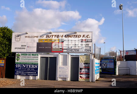 Sutton United FC ground in Gander Green Lane Sutton Surrey UK Stock ...