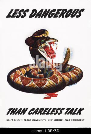 World War II 'Careless Talk' propaganda poster art, 1944 Stock Photo ...