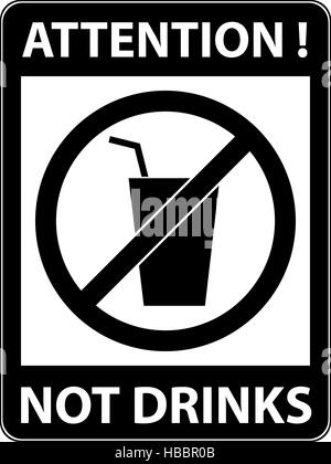 No coffee or tea drink forbidden sign, red prohibition symbol Stock ...