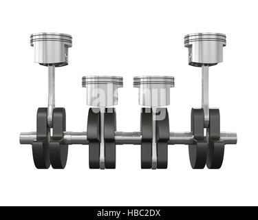 3D four-cylinder car engine, black background Stock Photo - Alamy