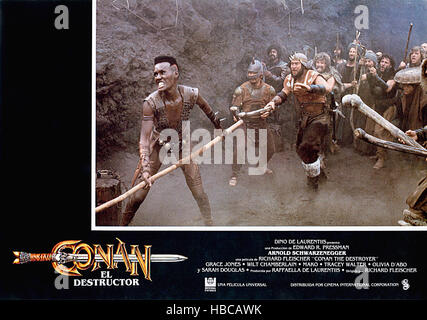 CONAN THE DESTROYER, (aka CONAN EL DESTRUCTOR), from left: Mako, Arnold ...