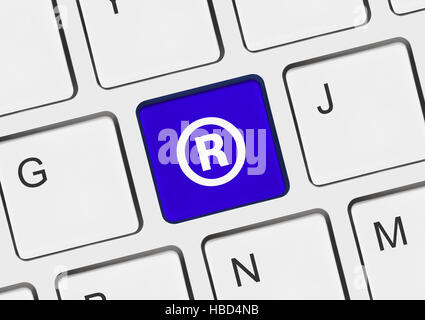 Computer keyboard with Registered mark symbol Stock Photo - Alamy