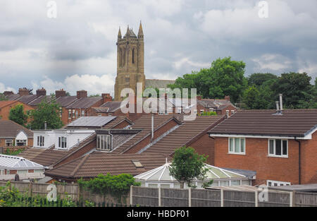 View of the city of Leyland, UK with St Ambrose church Stock Photo - Alamy