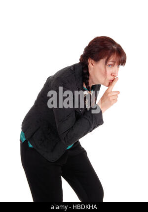 Beautiful middle age woman over isolated background Pointing with ...