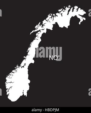 Vector regional map of Norway with counties and territories, and ...