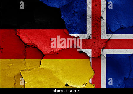flags of Germany and Iceland painted on cracked wall Stock Photo - Alamy