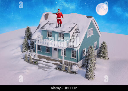 Composite image of santa claus is singing christmas songs Stock Photo ...