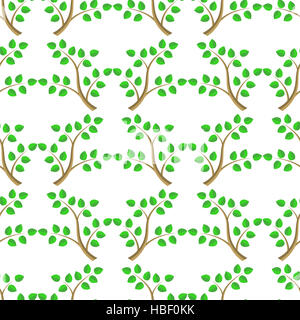 Green Cartoon Tree Leaves Seamless Background Stock Photo - Alamy