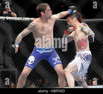 Scott Jorgensen, right, fights Jeff Curran during UFC 137 at the ...