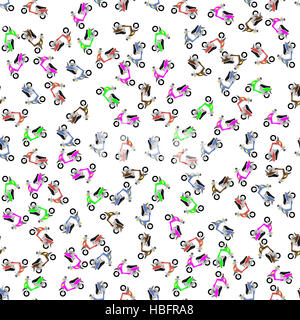 Seamless Scooter Pattern Stock Photo - Alamy