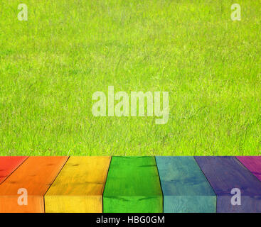 multicolored bokeh from bright colored spotlights in a nightclub in out ...