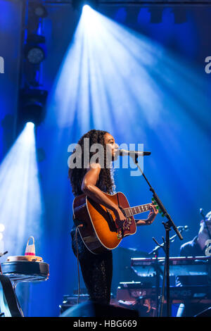 The British soul singer Corinne Bailey Rae live at the Blue Balls ...