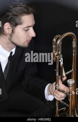 Posaunist - trombone player Stock Photo - Alamy