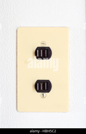 Japanese retro electrical switch on the wooden walll as the switch set ...