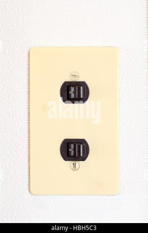 Japanese retro electrical switch on the wooden walll as the switch set ...